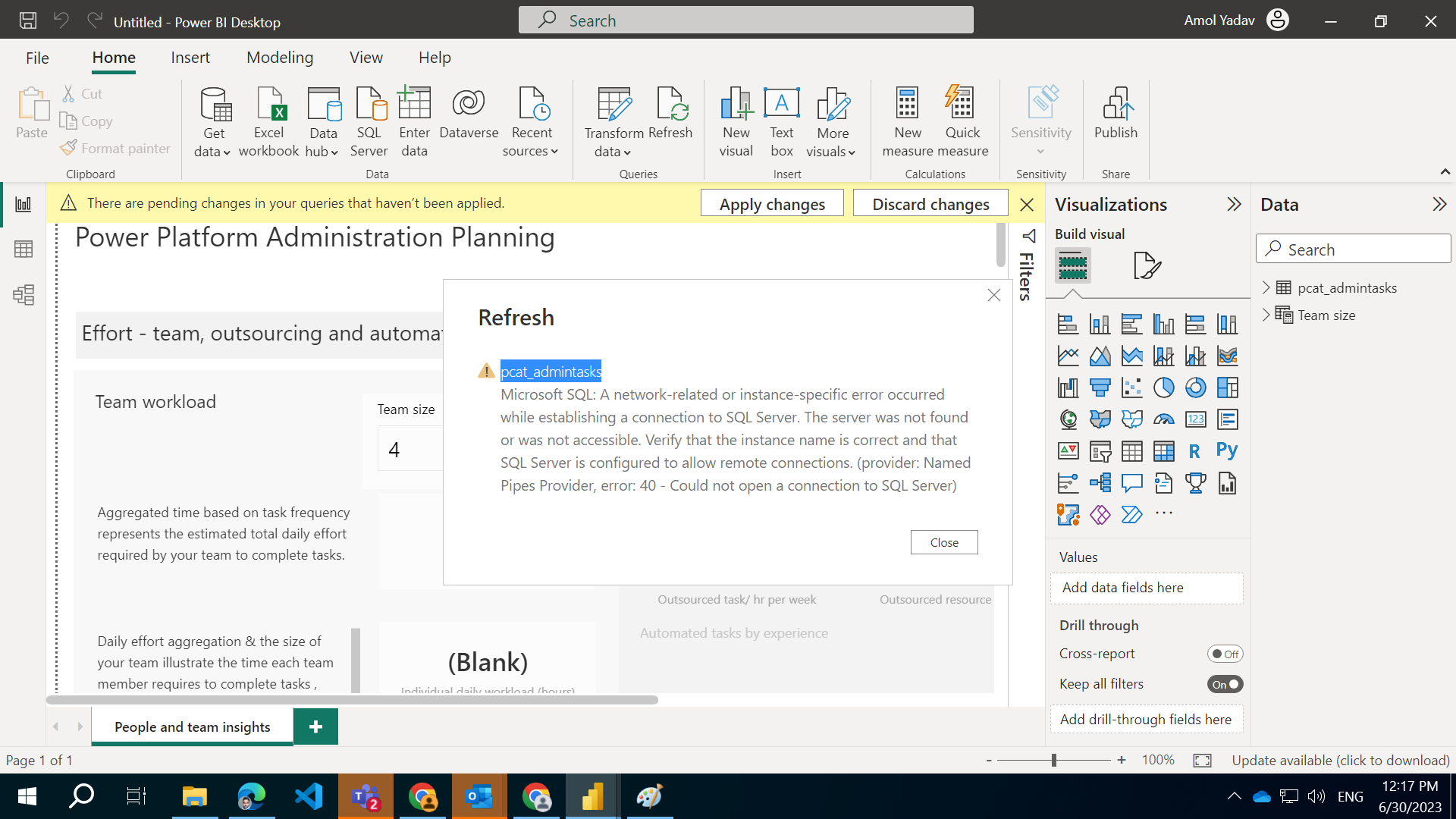 [coe Starter Kit Bug] I Pp Administation Planning Component Powerbi Report Issue · Issue