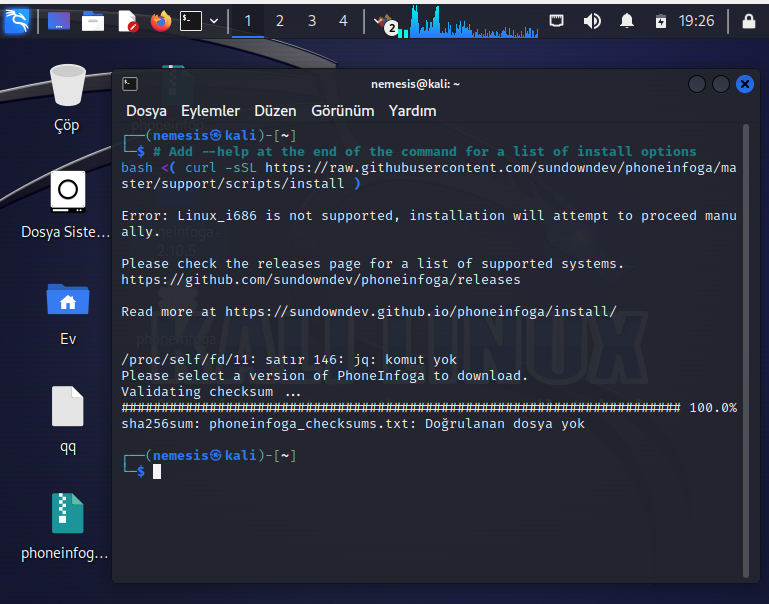 no verified file and No commands error · Issue #1294 · sundowndev/phoneinfoga · GitHub