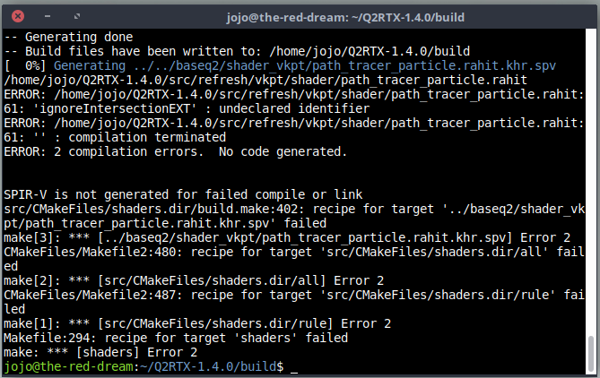 1.4.0 Failing to compile on Linux, 1.3.0 Ok. · Issue #97 · NVIDIA/Q2RTX ...