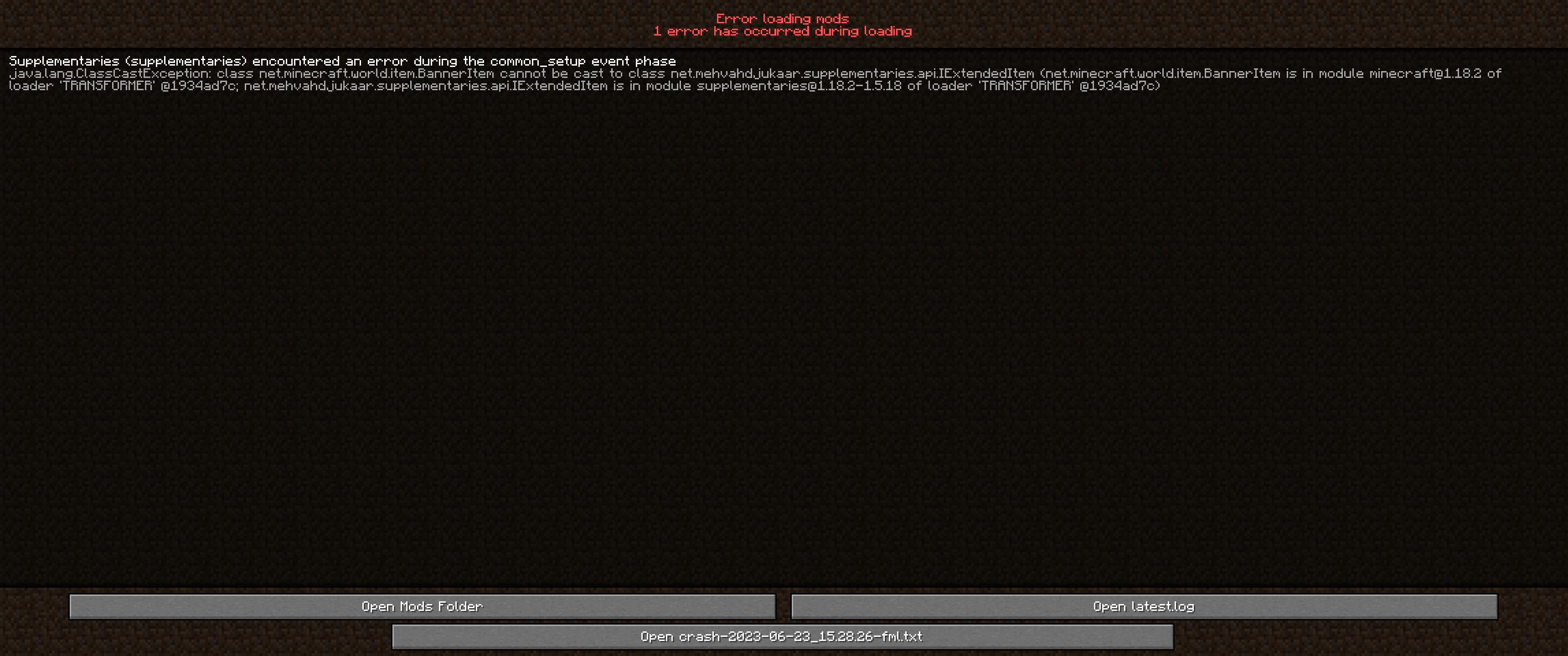 Class cast exception error · Issue #670 · MehVahdJukaar/Supplementaries · GitHub