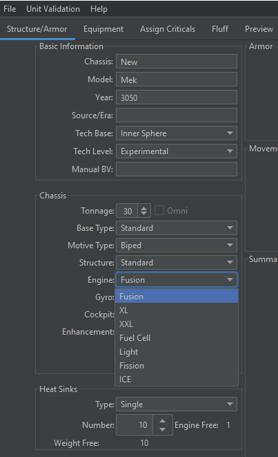 Minor Chassis Availability Issues · Issue #889 · MegaMek/megameklab · GitHub