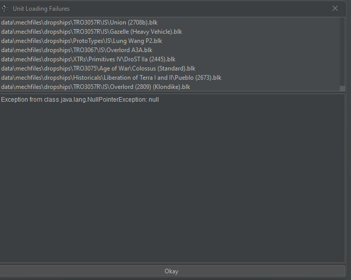 NPE - MechFileParser · Issue #4043 · MegaMek/megamek · GitHub