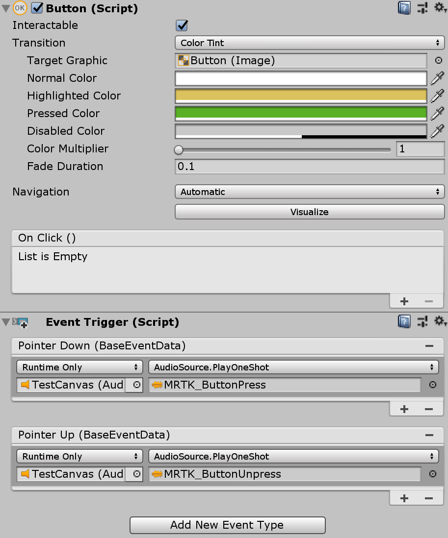 UnityUI sample needs touch down, touch up sounds · Issue #4950 · microsoft/MixedRealityToolkit ...