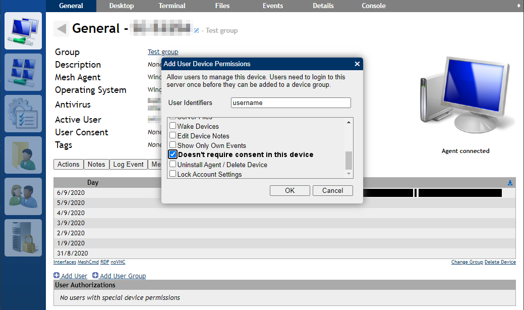Add ability to overwrite or not a group or device consent. Add consent per users on devices ...
