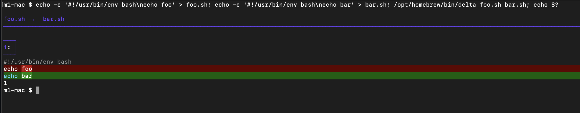 `delta` always exits 1 when run directly (not via `git`)🐛 · Issue #1206 · dandavison/delta · GitHub