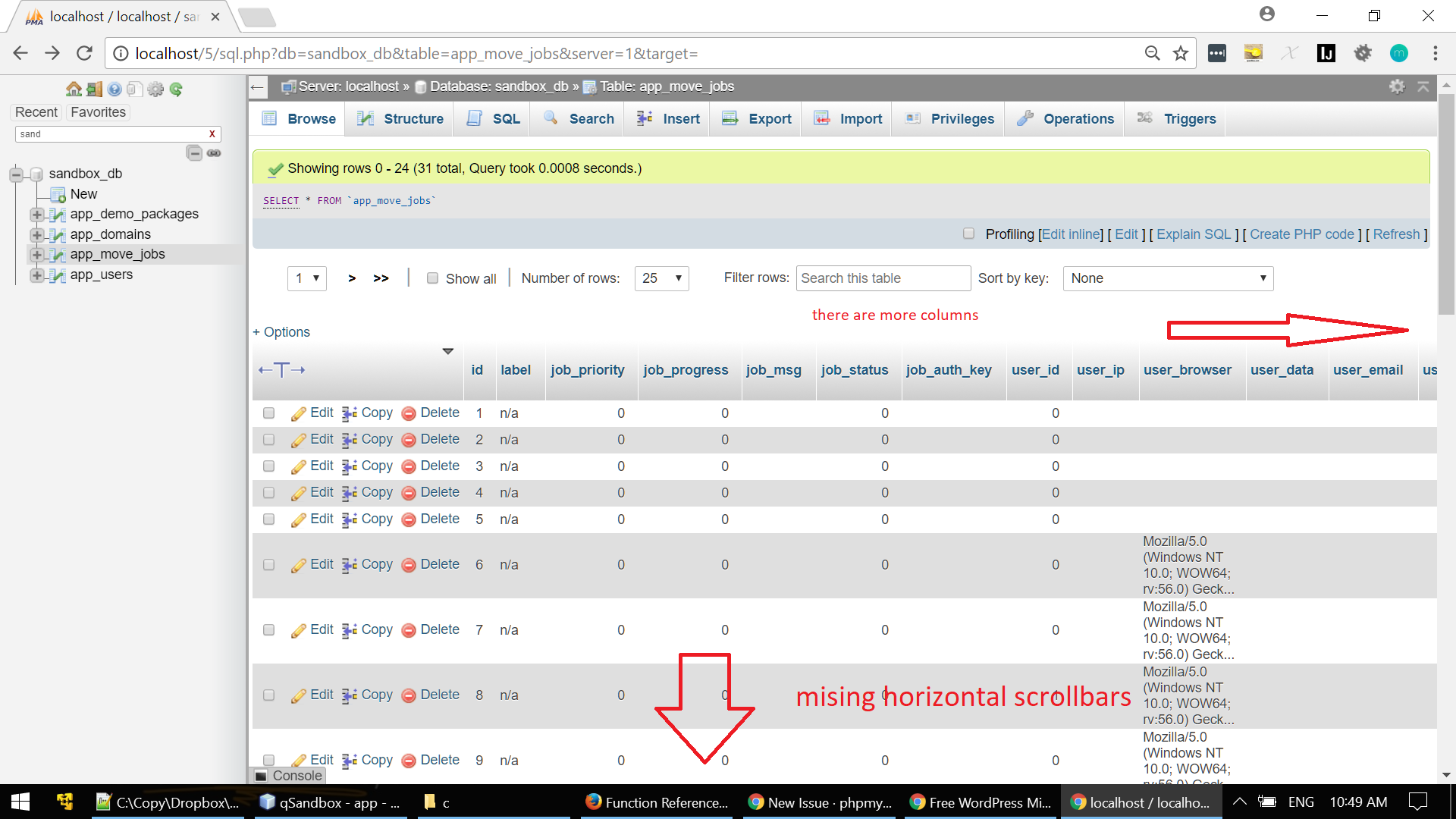 Horizontal scrollbars not present in Chrome ... big problem when table has lots of columns ...