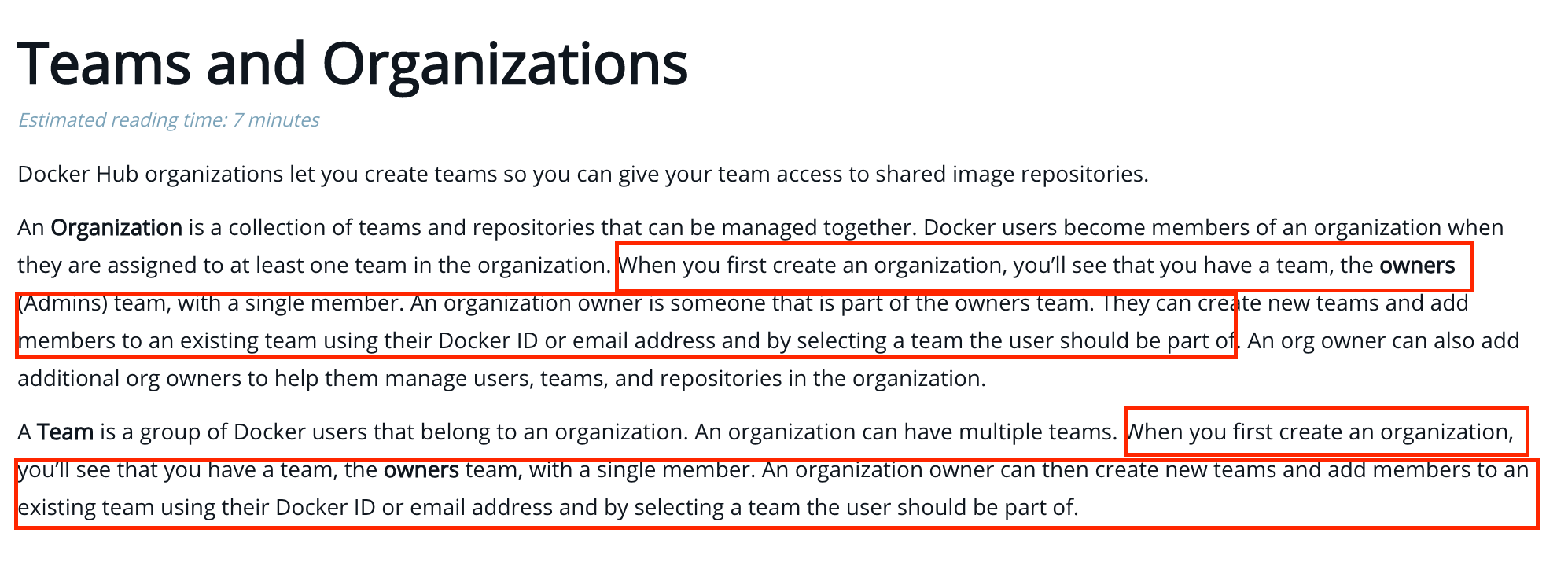 Duplicate Content In Teams And Organizations Page · Issue 15985 · Docker Docs · Github