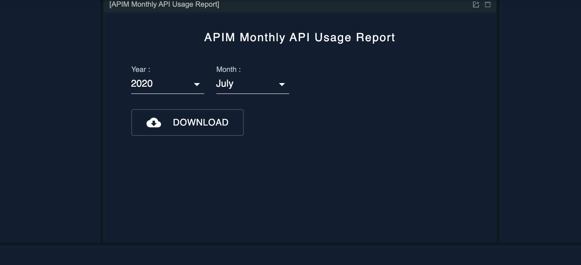 generate report button not required for "APIM Monthly API Usage Report ...