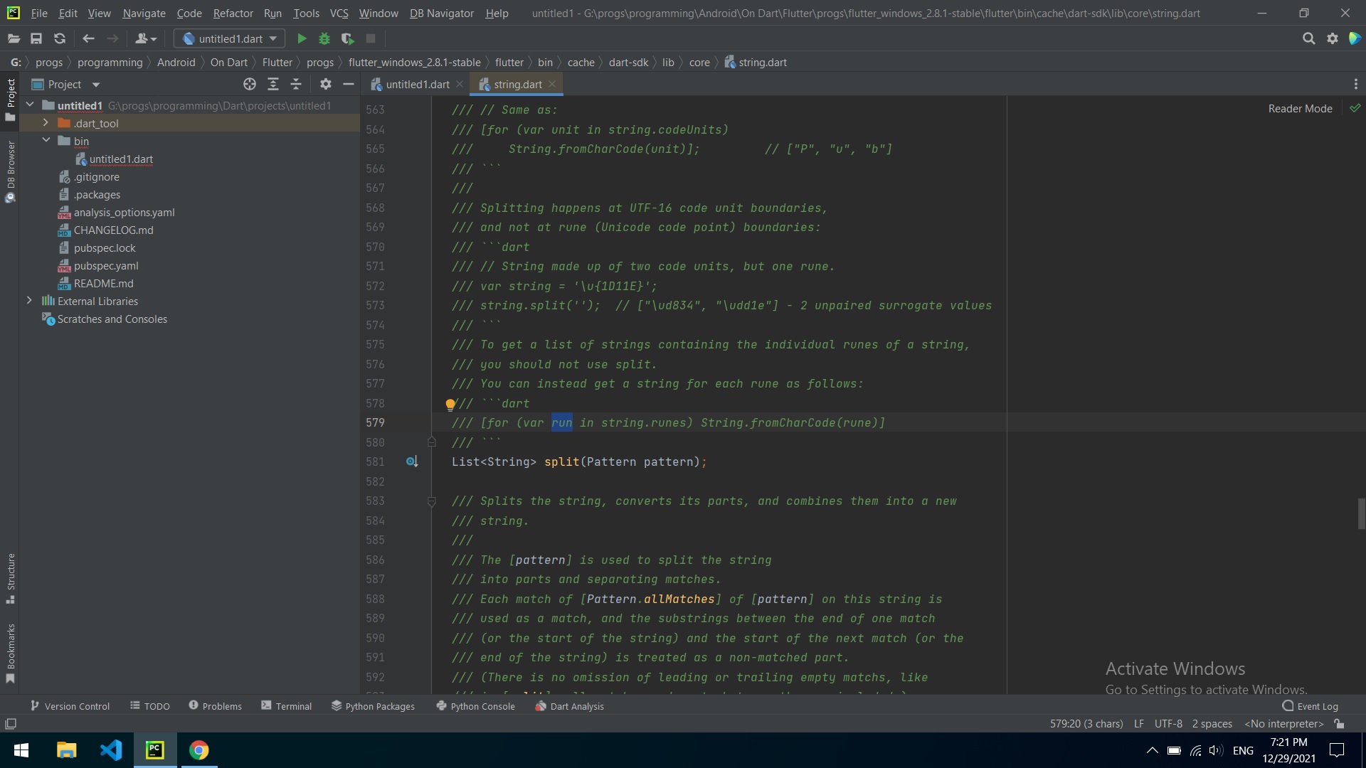 Split method of String class documentation · Issue #48029 · dart-lang/sdk · GitHub