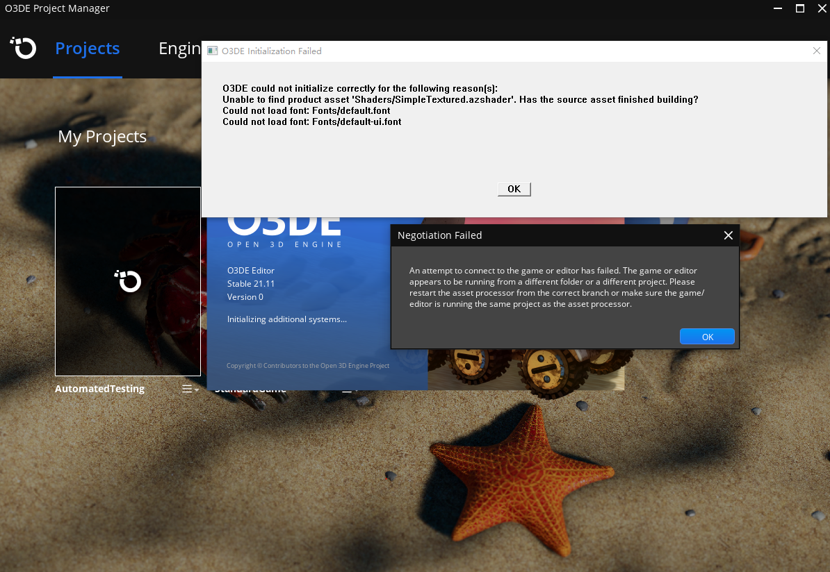 New project cannot directly connect to Asset Processor that has been opened · Issue #6400 · o3de ...