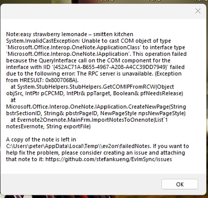 Will not convert ENEX files · Issue #21 · stefankueng/EvImSync · GitHub