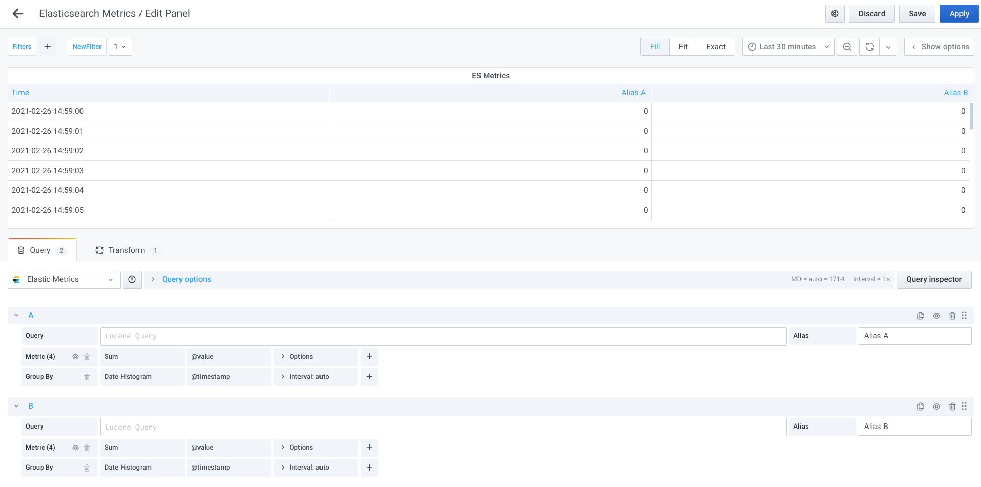Bug Table Column Alias Not Working With Multiple Elasticsearch Queries · Issue 31517