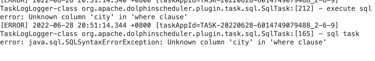 Bug Task Sql Task And Datax Task No Exception Stack Trace In Task Log · Issue 10655
