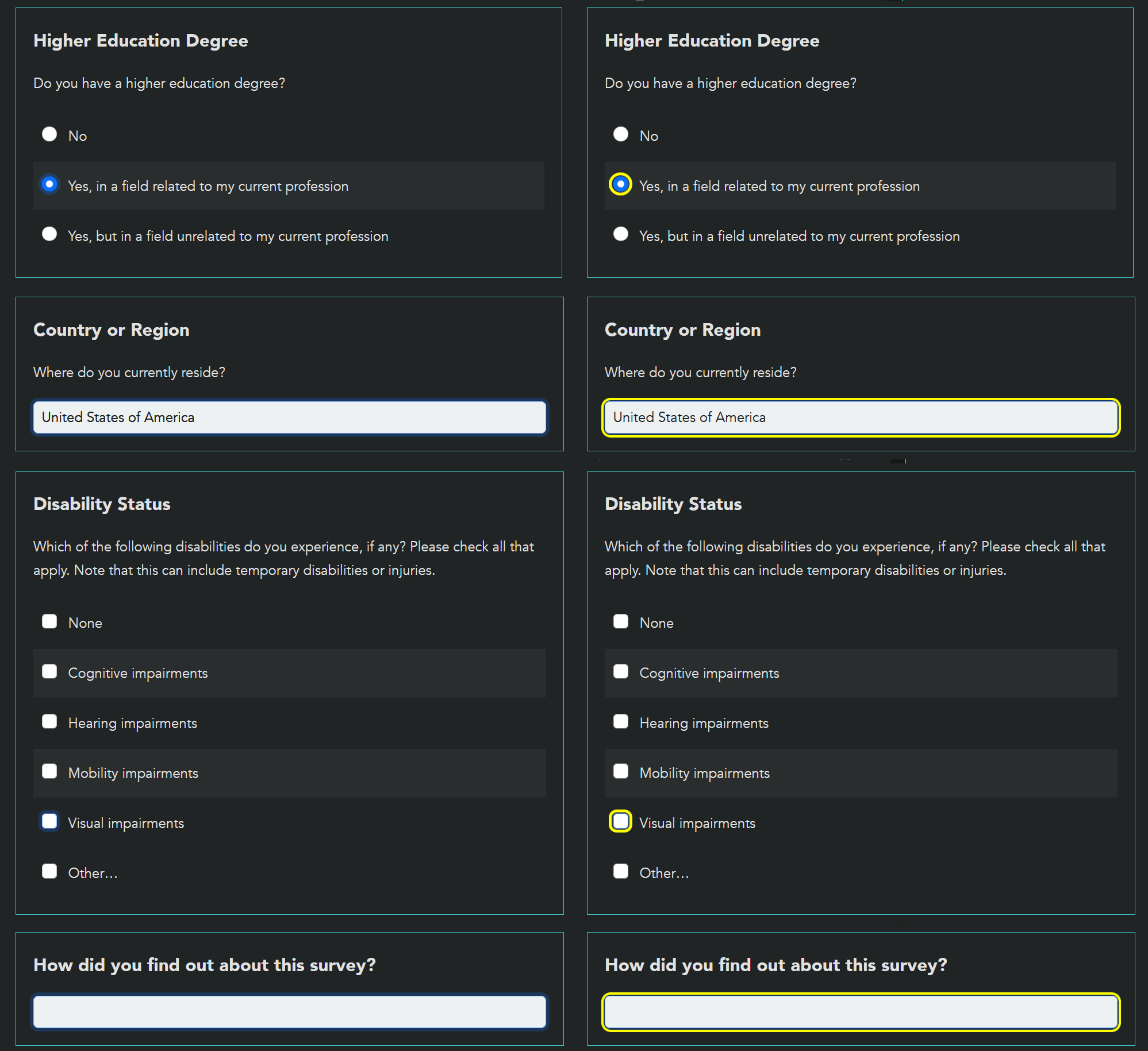 Contrast too light to indicate focused field · Issue #238 · Devographics/Monorepo · GitHub