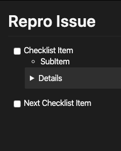 Incorrect rendering of ` ` tag inside a Checklist · Issue #1365 ...