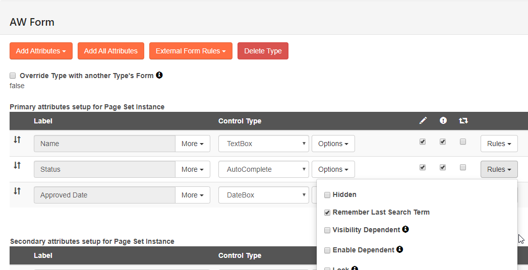 Search criteria form clears out values after searching when using Remember Last Search Term ...