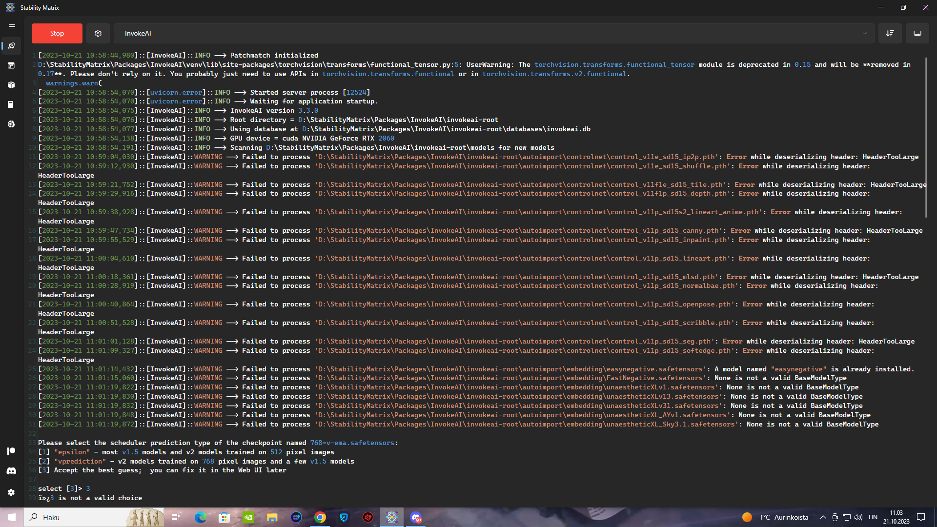 [bug]: Launching invoke from Stability Matrix · Issue #4969 · invoke-ai/InvokeAI · GitHub