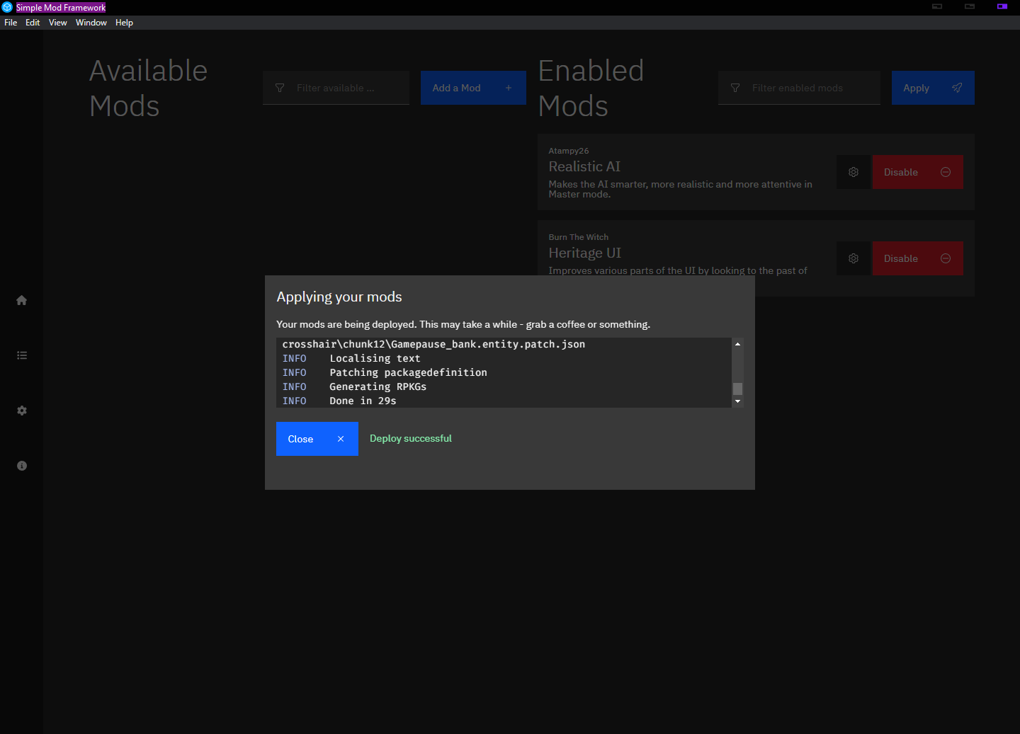 [Issue Report] tzeya: deployment error · Issue #589 · atampy25/simple-mod-framework · GitHub