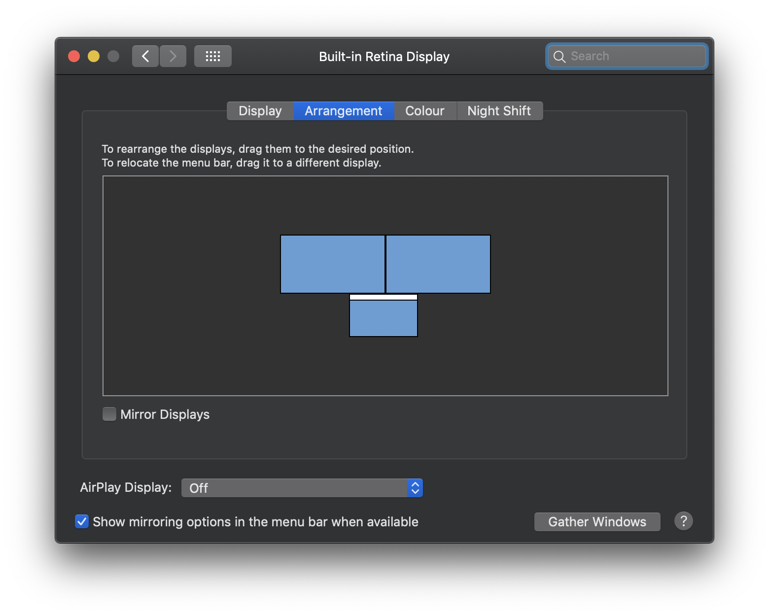 "Spanned" misalignment with non-symmetrical display arrangements ...