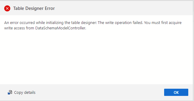 Not able to open table designer · Issue #20950 · microsoft/azuredatastudio · GitHub