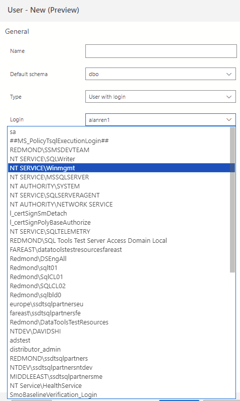 the login list in user dialog is not sorted · Issue #22246 · microsoft/azuredatastudio · GitHub