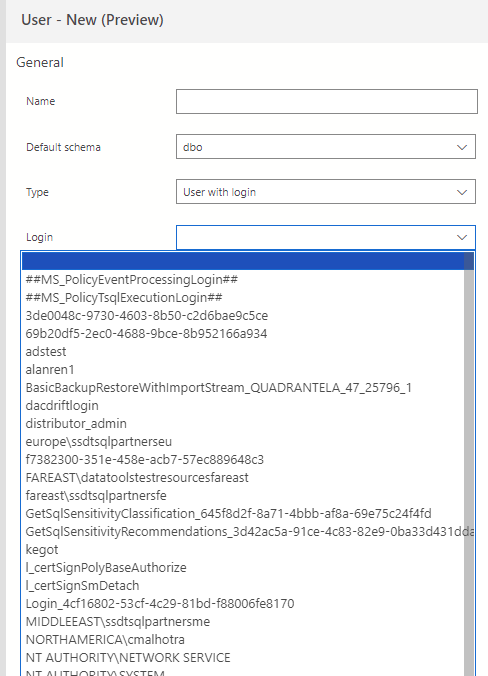 the login list in user dialog is not sorted · Issue #22246 · microsoft/azuredatastudio · GitHub