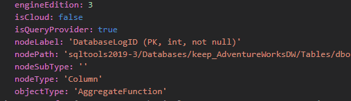 objectType context value for a table column node is showing ...
