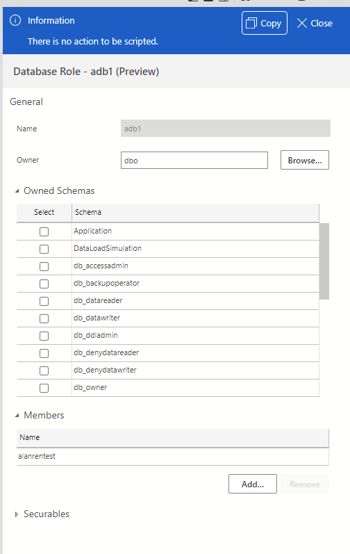 not able to add members to database role · Issue #23143 · microsoft/azuredatastudio · GitHub