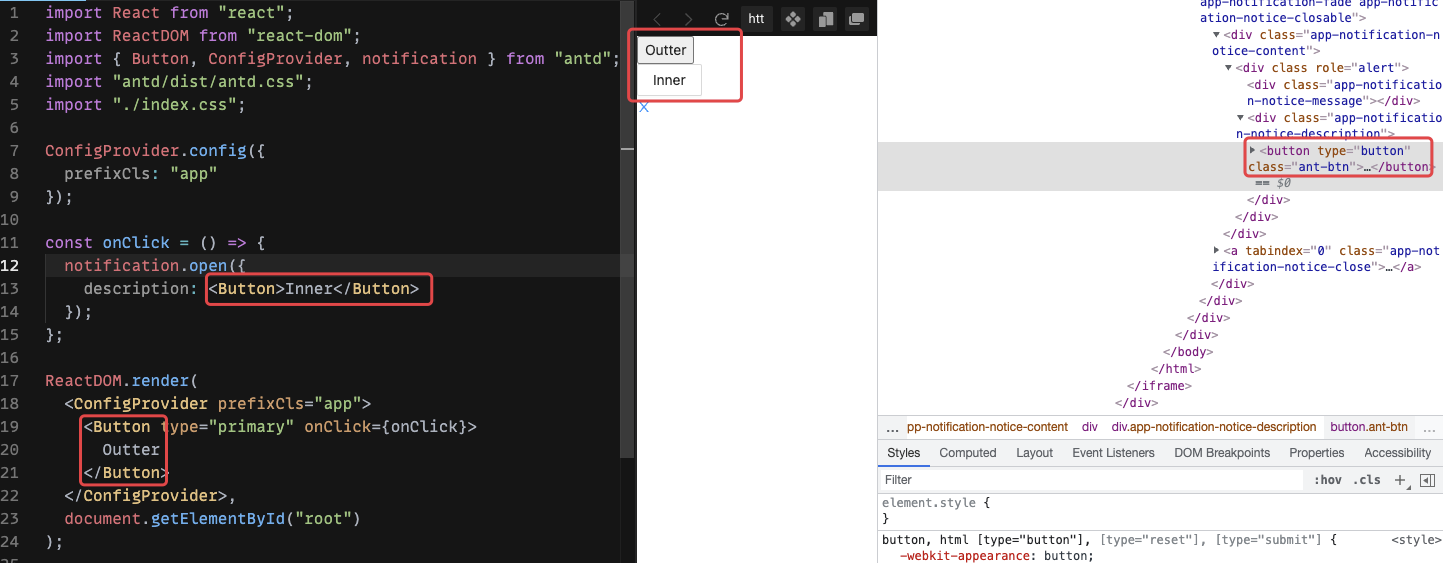 【notification】The content of the notification does not apply the prefix of the ConfigProvider ...