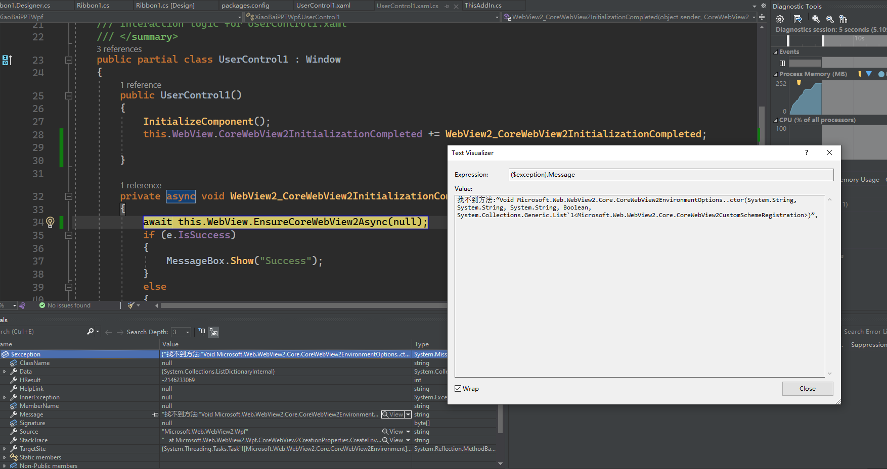 Cannot find a method when using VSTO WPF · Issue #2852 · MicrosoftEdge ...