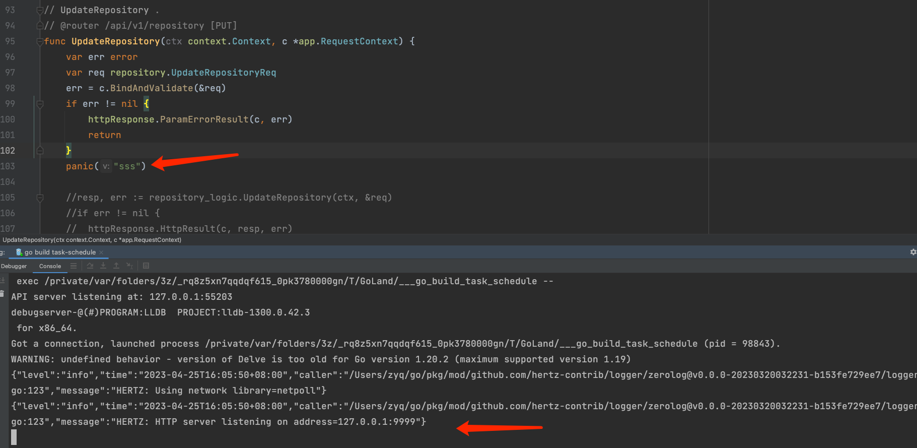 请问 为什么handler 中触发了 panic 却没有异常堆栈信息 · Issue #749 · cloudwego/hertz · GitHub