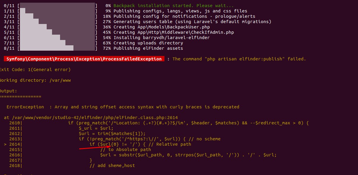 40 Package Conflict El Finder Install Error On Php 74 · Issue 2360 · Laravel Backpackcrud