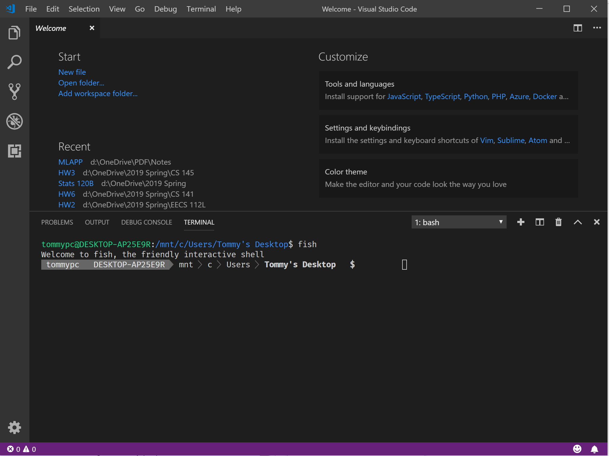 The cursor of integrated terminal has weird spacing when using powerline in wsl · Issue #69263 ...