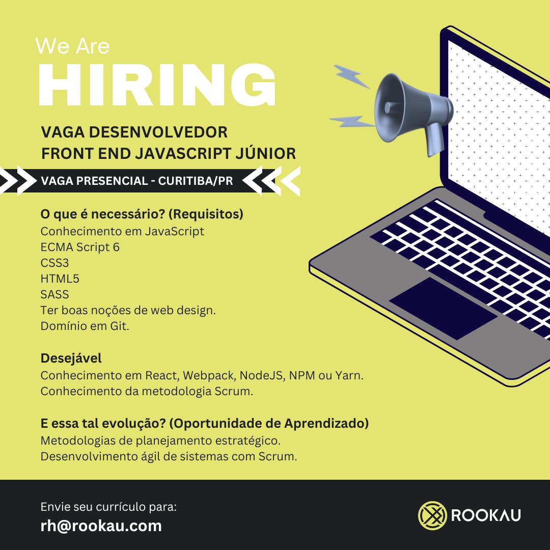 [Curitiba] Front-end Developer na Rookau · Issue #7788 · frontendbr/vagas · GitHub