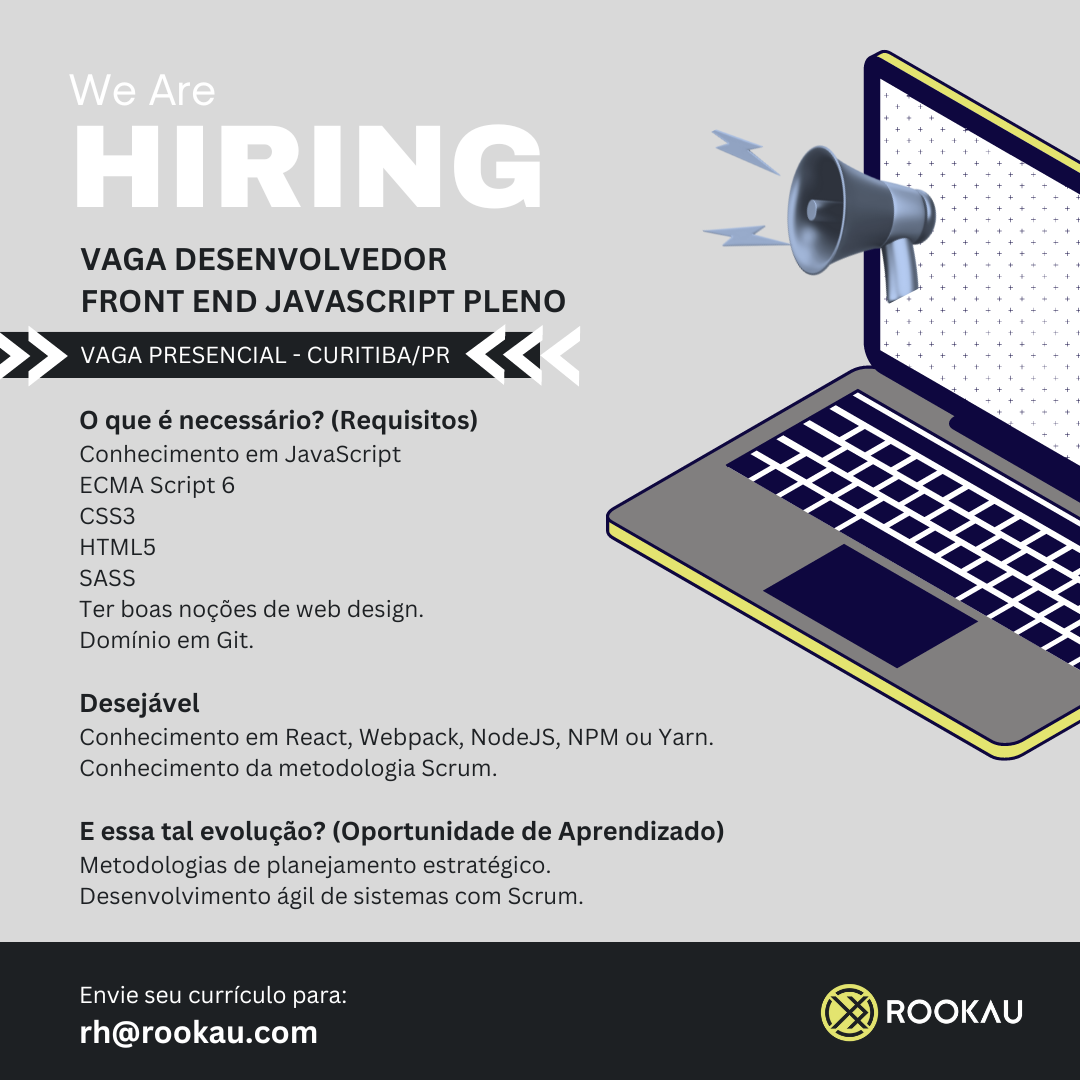 [Curitiba] Front-end Developer na Rookau · Issue #7788 · frontendbr/vagas · GitHub