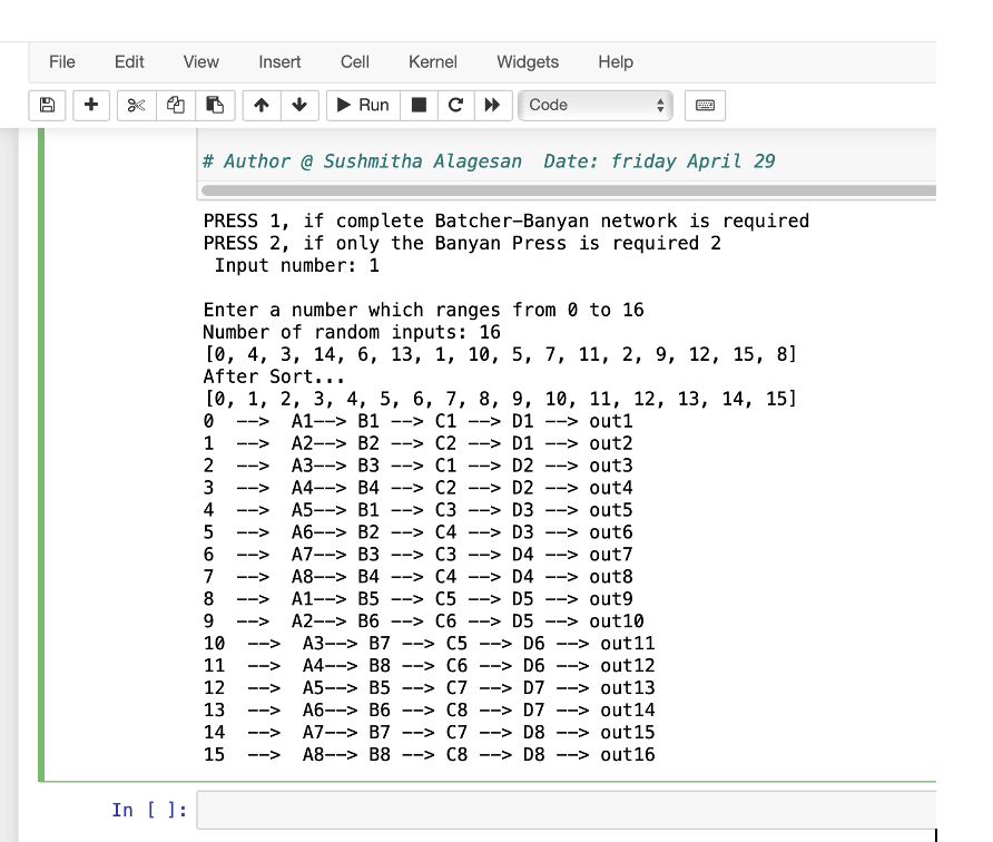GitHub - Alagesan-Sushmitha/Batcher-Banyan-Network: Implementation of ...