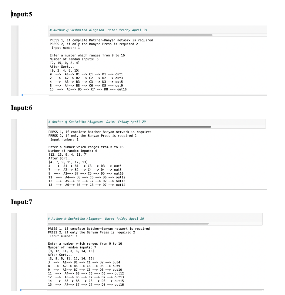 Github Alagesan Sushmithabatcher Banyan Network Implementation Of Batcher Banyan Network