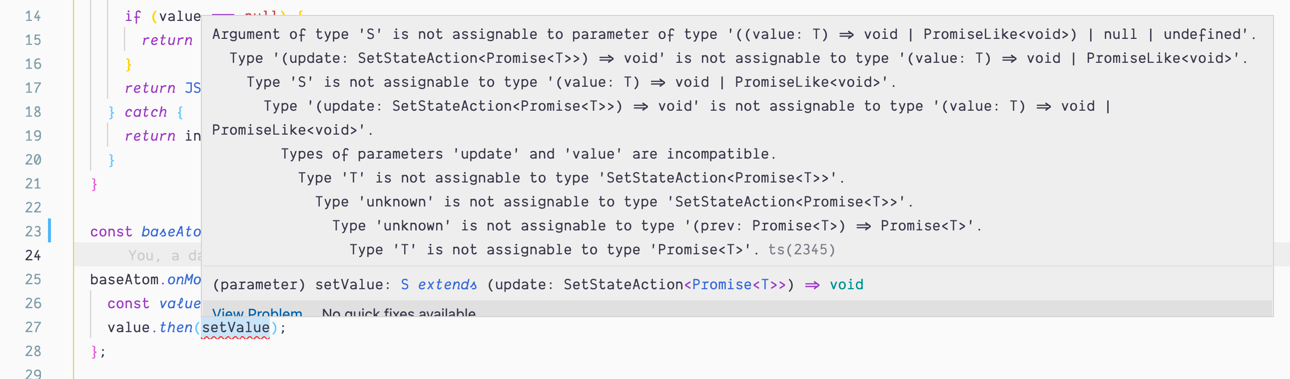Improve typing of Atom, so if value of Value, is a promise, it still typecheck · Issue #725 ...