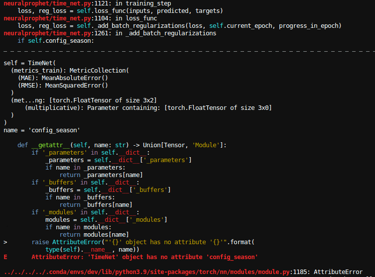 [bug] 4 Unit Tests Failing On Main Branch Because Of Attributeerror Timenet Object Has No