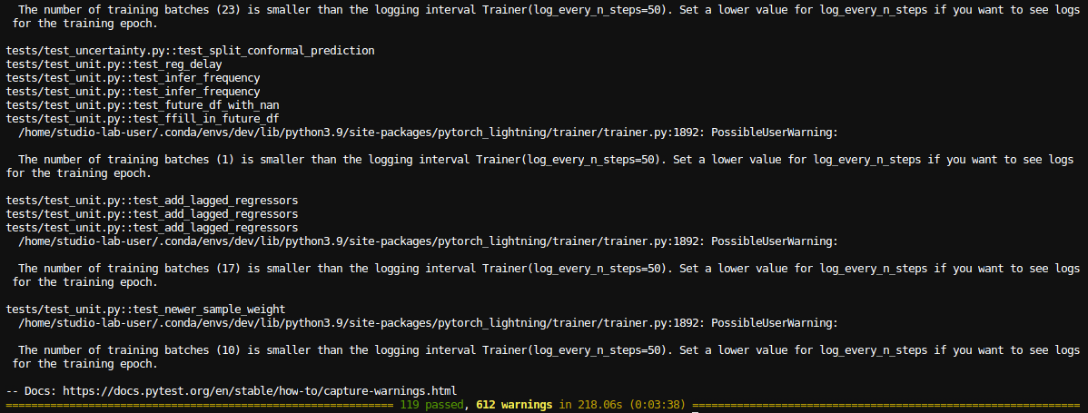 Too many "The number of training batches is smaller than the logging interval Trainer(log_every ...