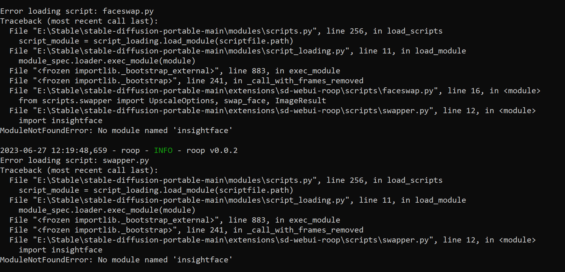 No "roop" drop-down menu · Issue #109 · s0md3v/sd-webui-roop · GitHub