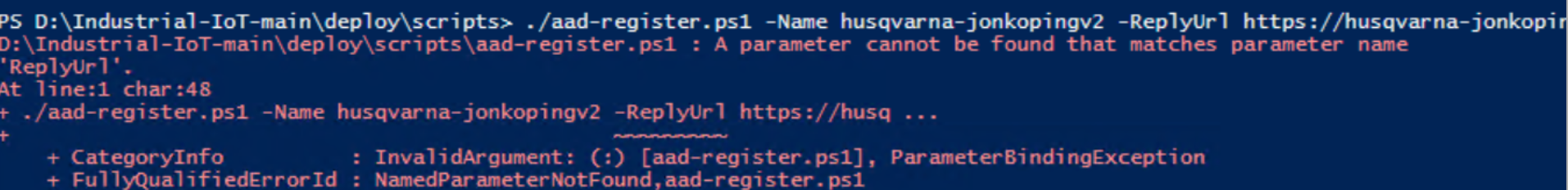 Getting Error When Try To Use Option 2 To Deploy Azure Iiot Deployment From The Github 