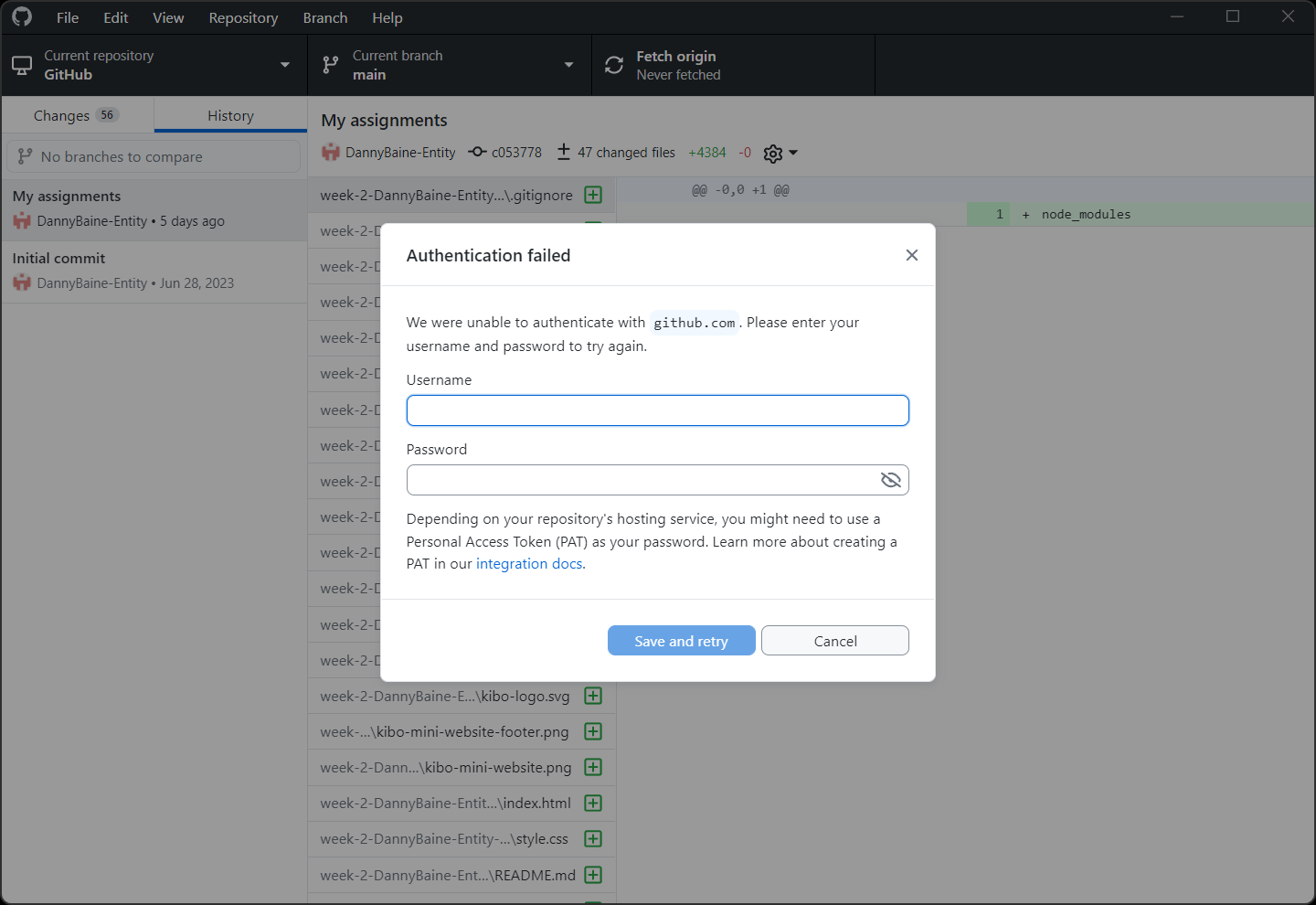 Authentication failed · Issue #17140 · desktop/desktop · GitHub