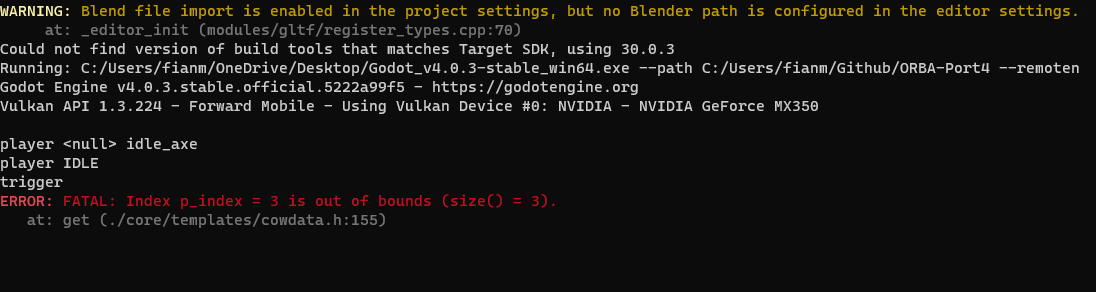Strange crash ERROR: FATAL: Index p_index = 3 is out of bounds (size() = 3). at: get (./core ...