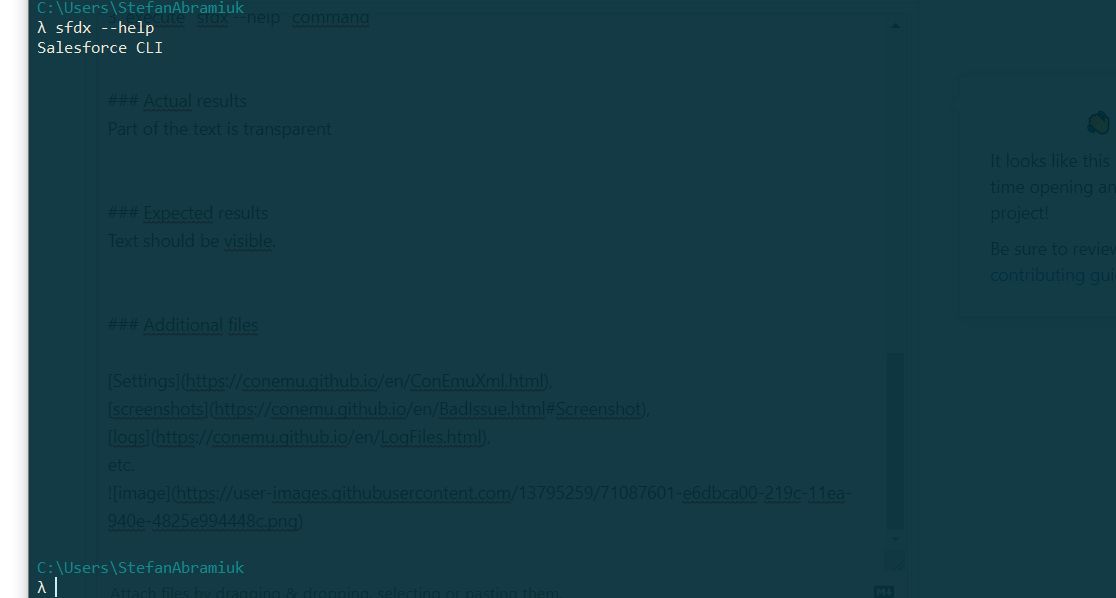 Transparent text on help command · Issue #2034 · Maximus5/ConEmu · GitHub