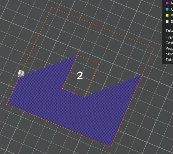 Top / bottom layer patterns to take multi-coloured filaments and/or ...
