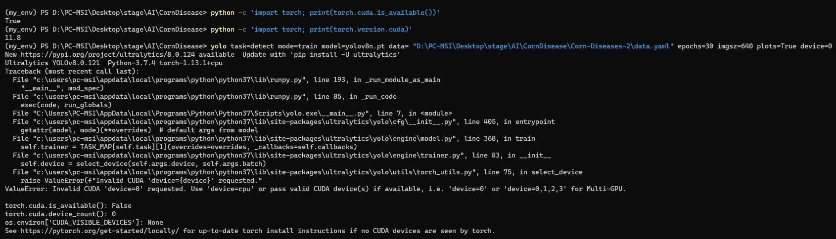Cuda Is Not Available When Training Yolov8 Model · Ultralytics · Discussion 3433 · Github