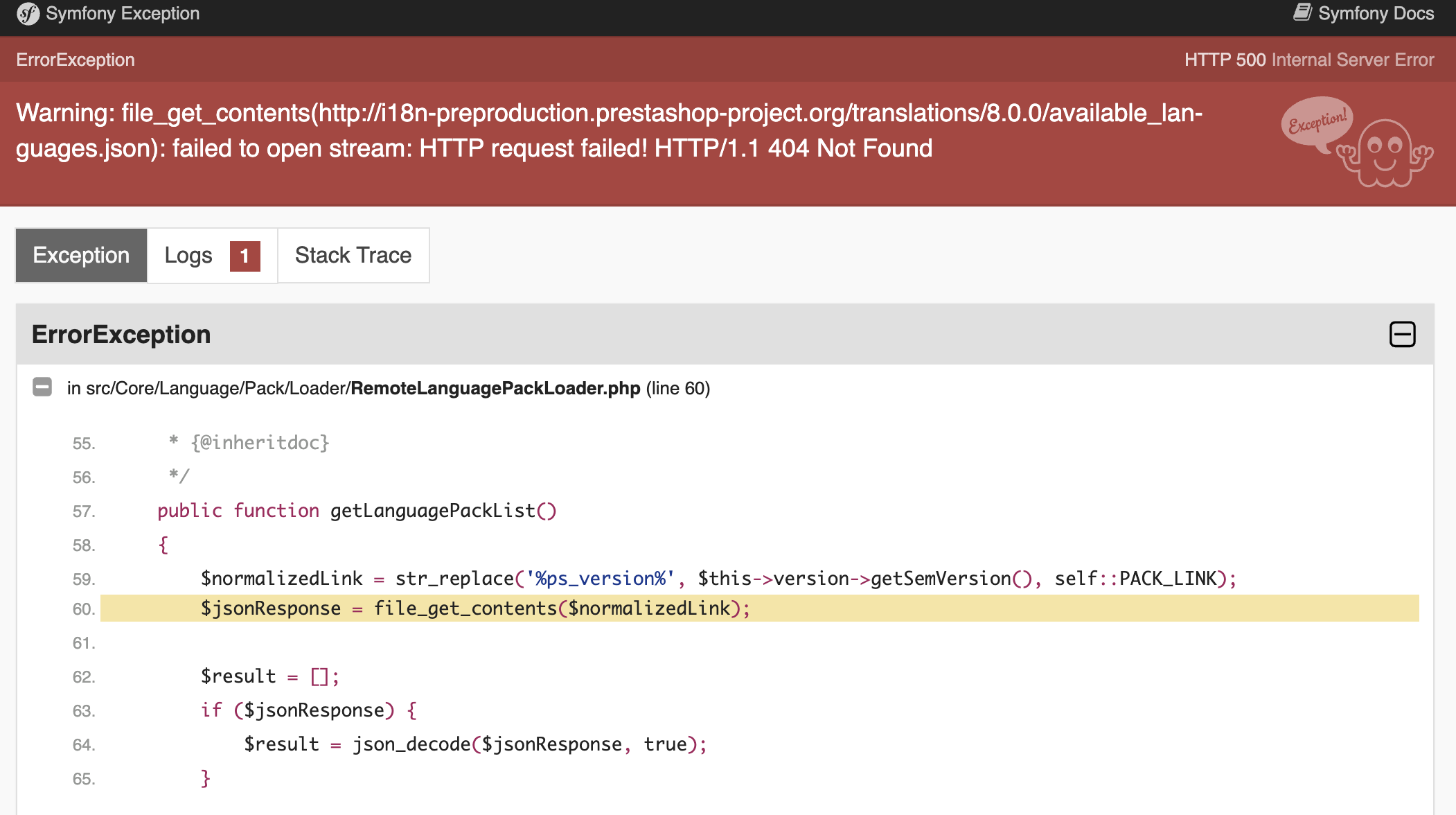 Core archives new API has different format not adapted with the Core ...