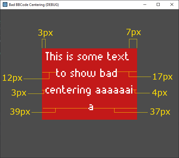 Uneven RichLabel BBCode text centering using [center] tags · Issue #64779 · godotengine/godot ...