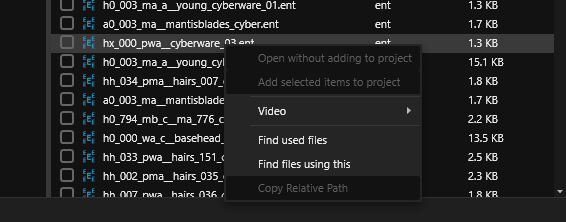 🐛 AB: Context Menu Actions Disabled In Search Results · Issue #830 · WolvenKit/WolvenKit · GitHub